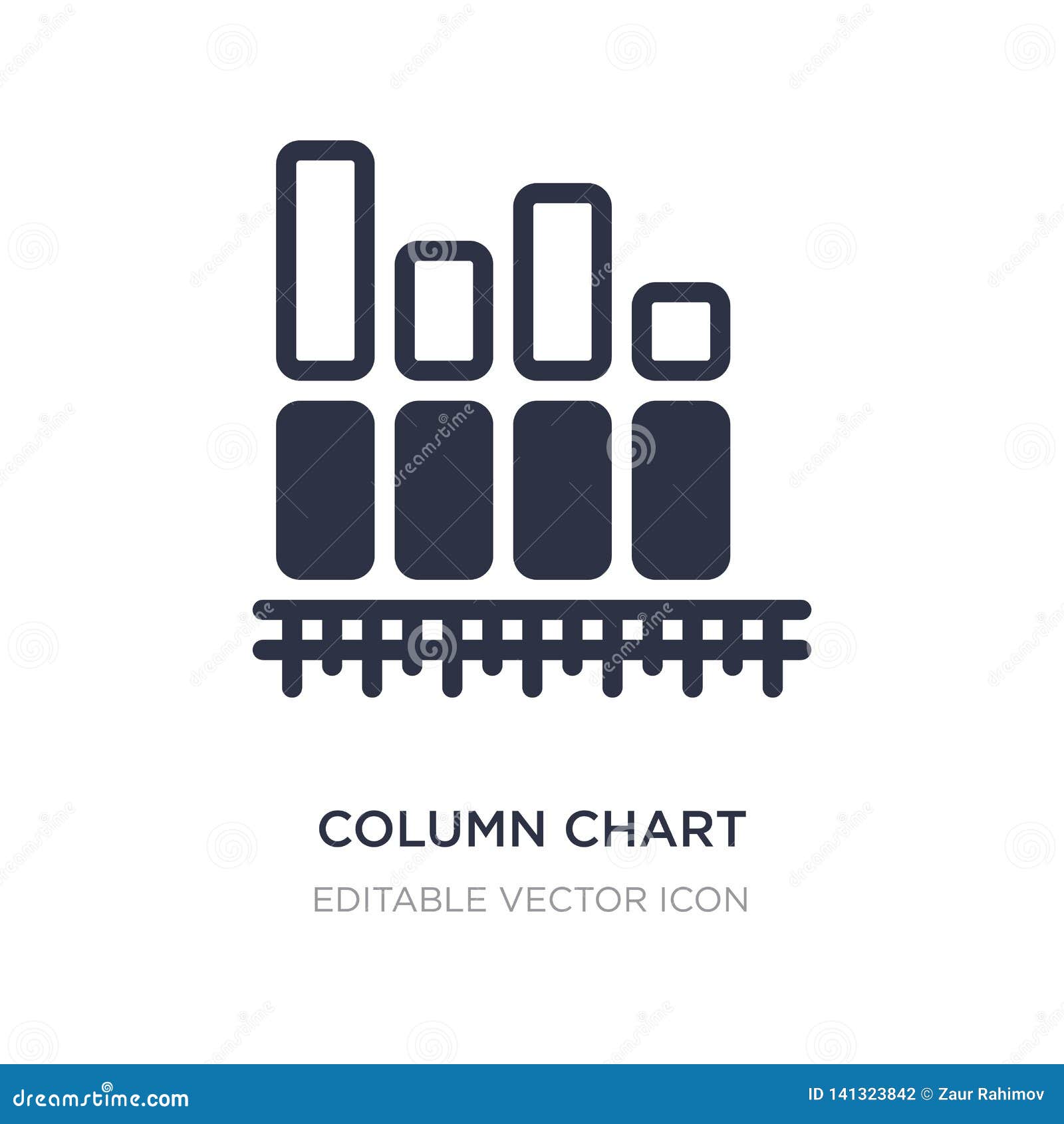 Column Chart Icon on White Background. Simple Element Illustration from ...