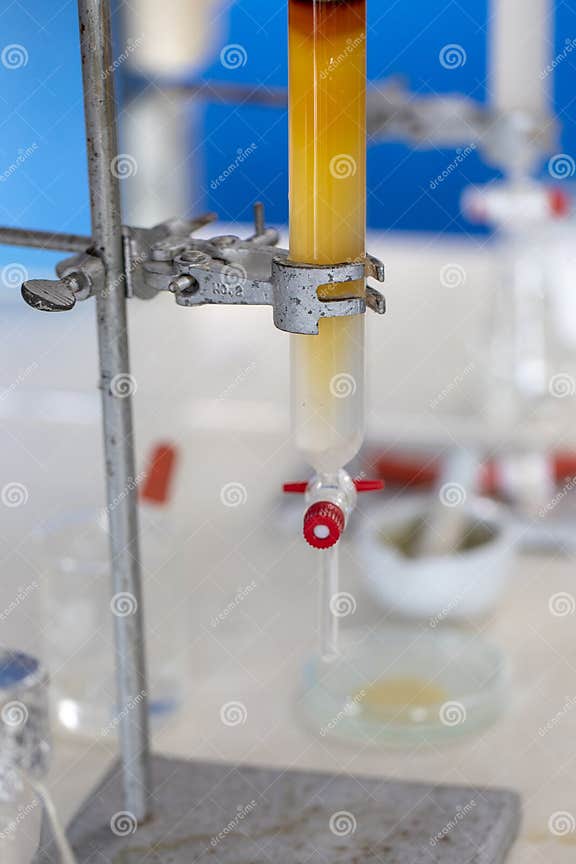 Column Chromatography Chemistry in Lab. Stock Photo - Image of ...