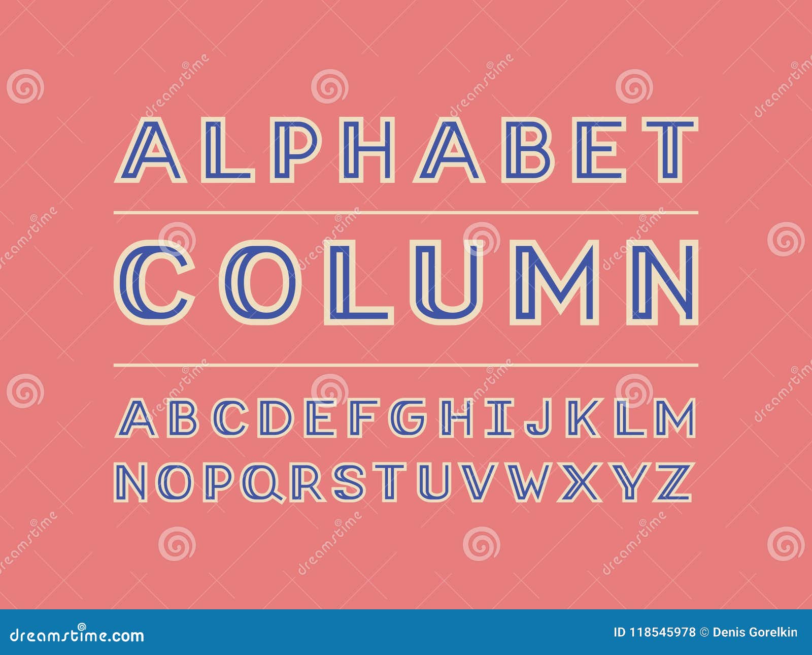 Column Color Font. Vector Alphabet Stock Vector - Illustration of ...