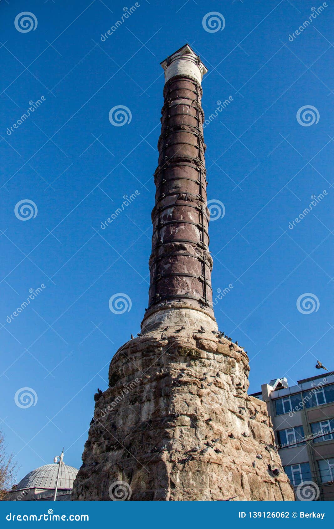 The Column of Constantine is a Roman Monumental Column Stock Photo ...