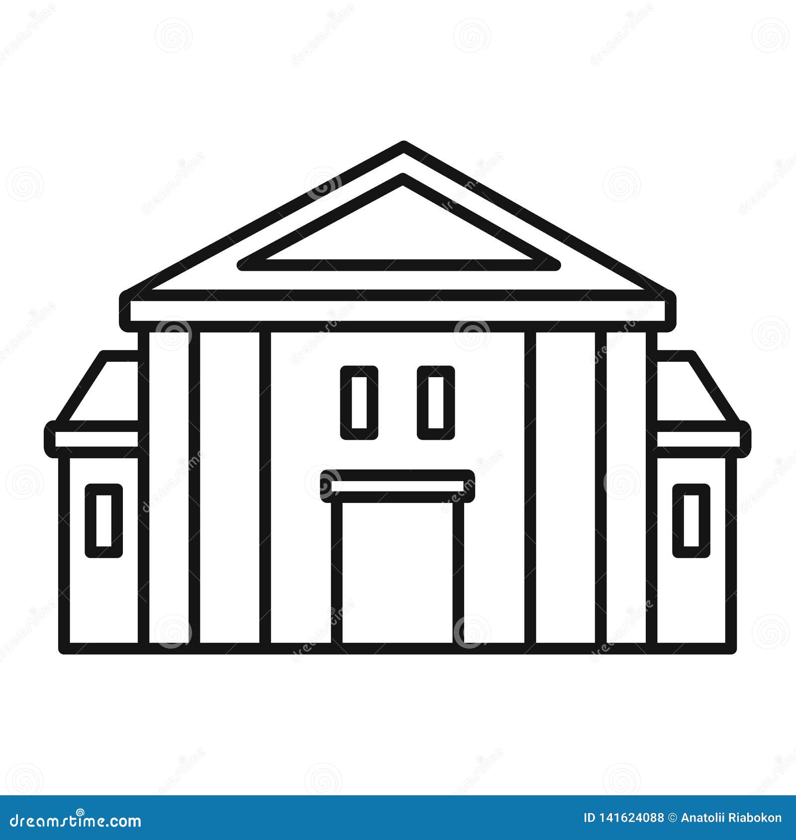Column Courthouse Icon, Outline Style Stock Vector - Illustration of ...