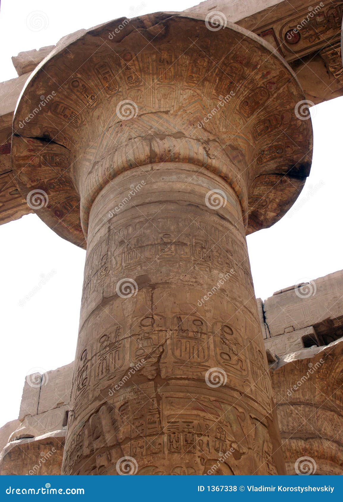 Hypostyle Hall Of The Temple Of Hathor At Dendera Royalty-Free Stock ...