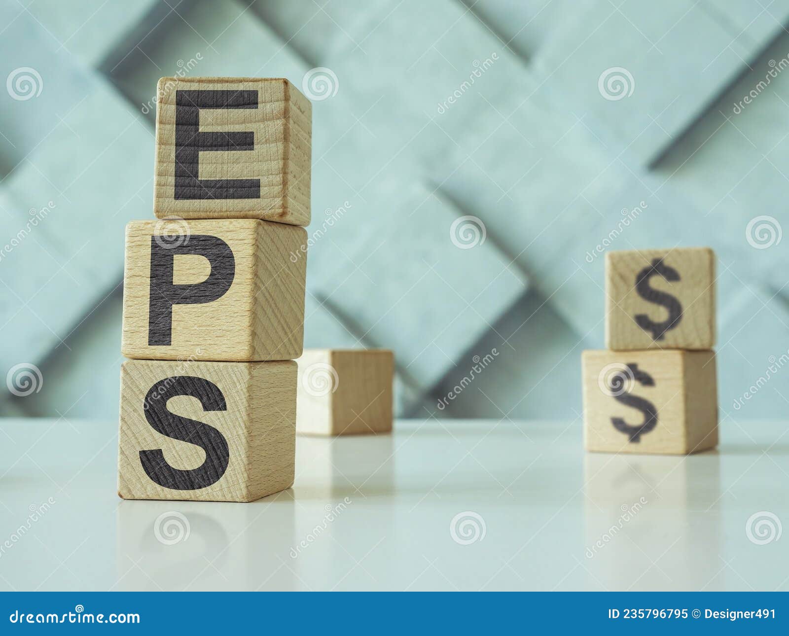 Column of Cubes with Abbreviation Earnings Per Share EPS. Stock Image ...