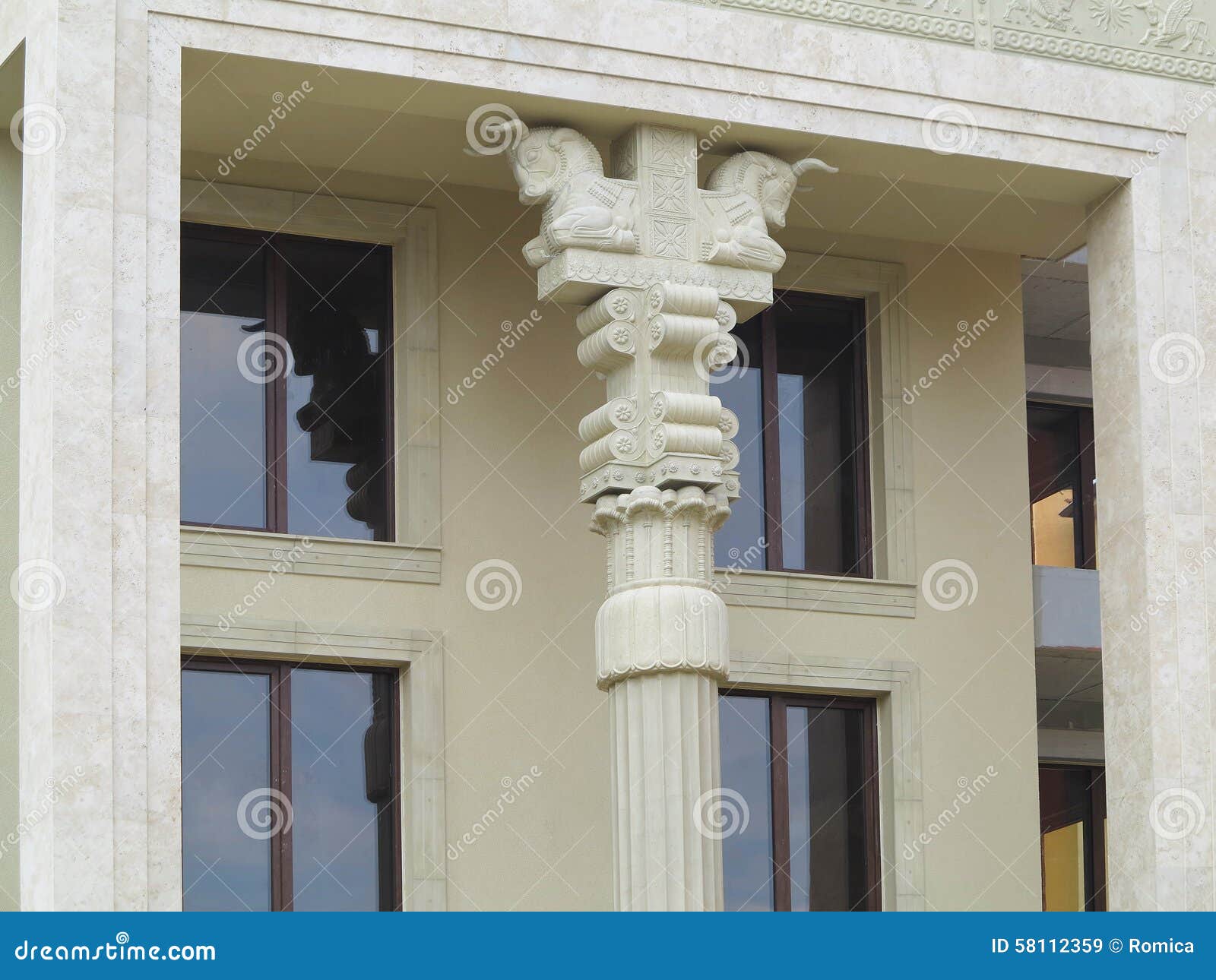 Column and Decoration Details of Luxury House Stock Image - Image of ...