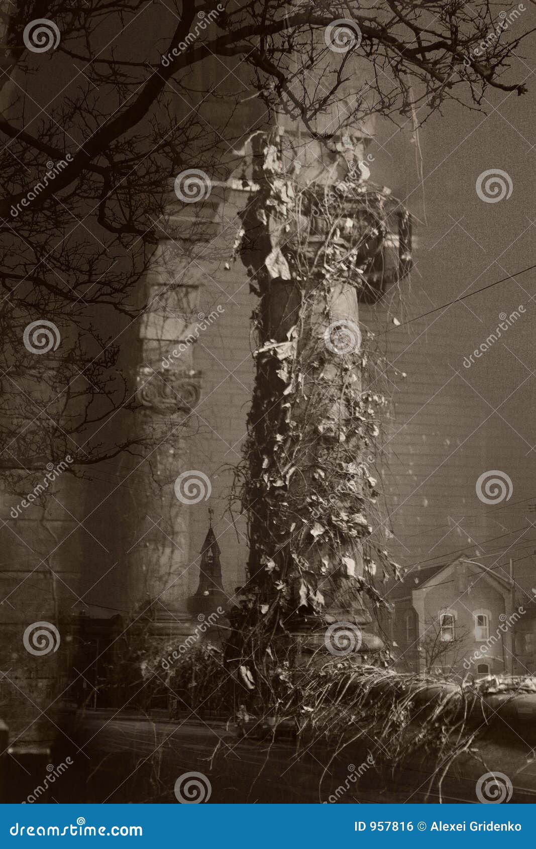 The Column of Decrepitude stock illustration. Illustration of tower ...