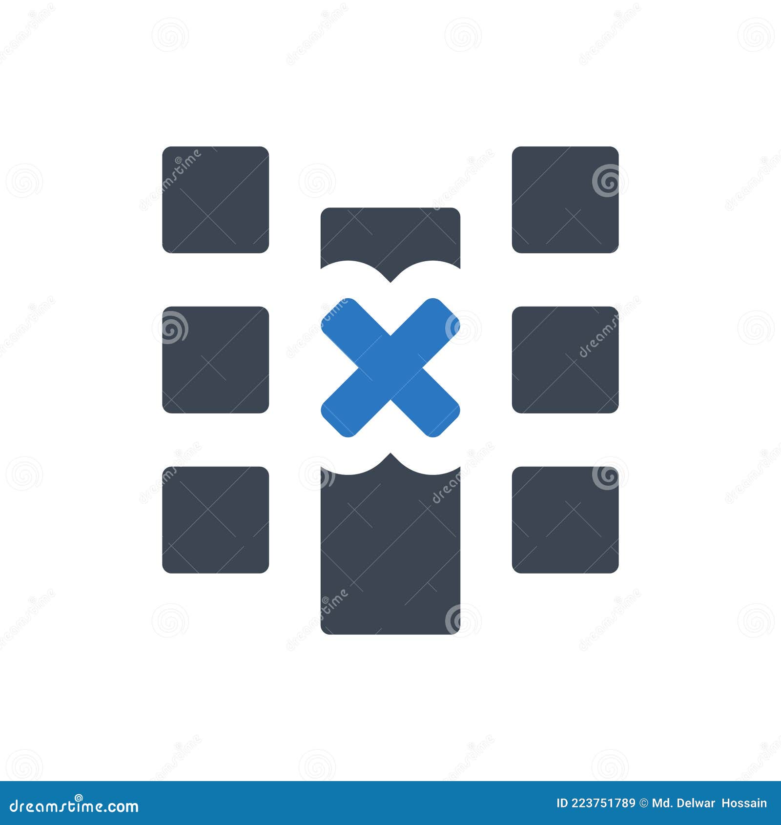 Delete Column Icon Of 3 Types Color, Black And White, Outline. Isolated ...