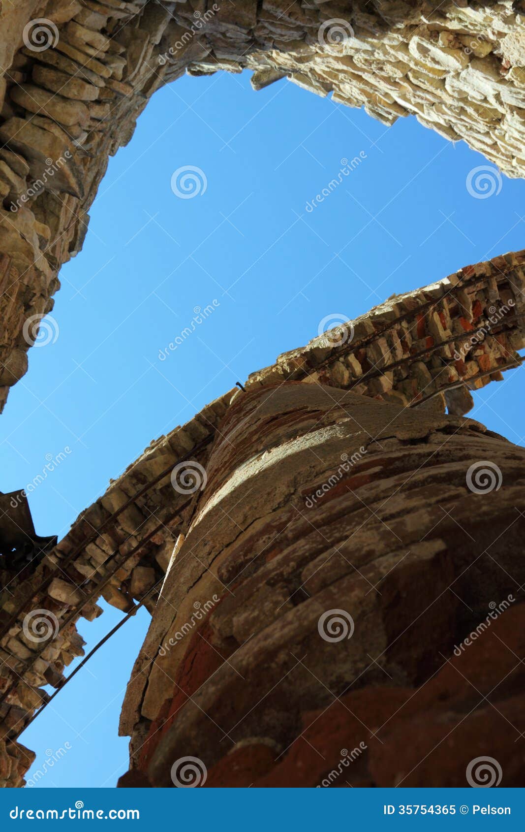 Destroyed Column In An Ancient Greek City Royalty-Free Stock ...