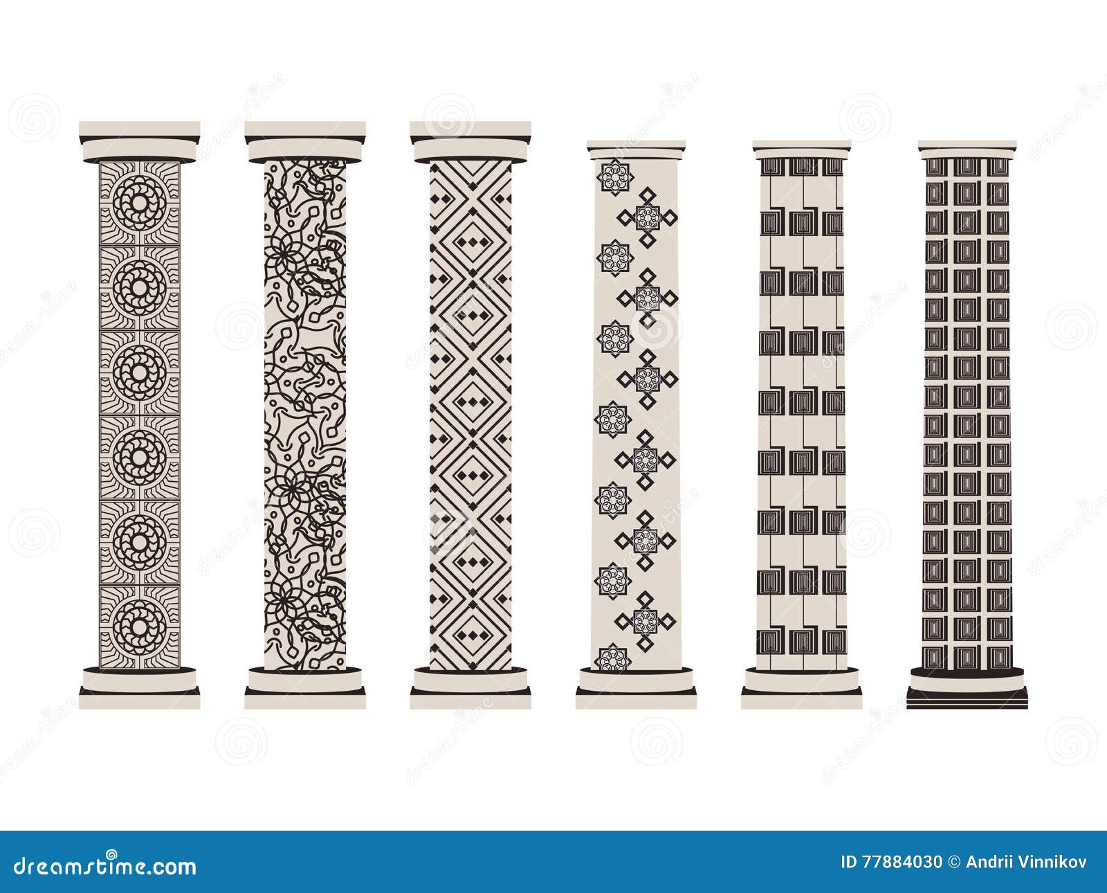 Column Set. Doric, Roman Style. The Set Of Columns With A Pattern ...