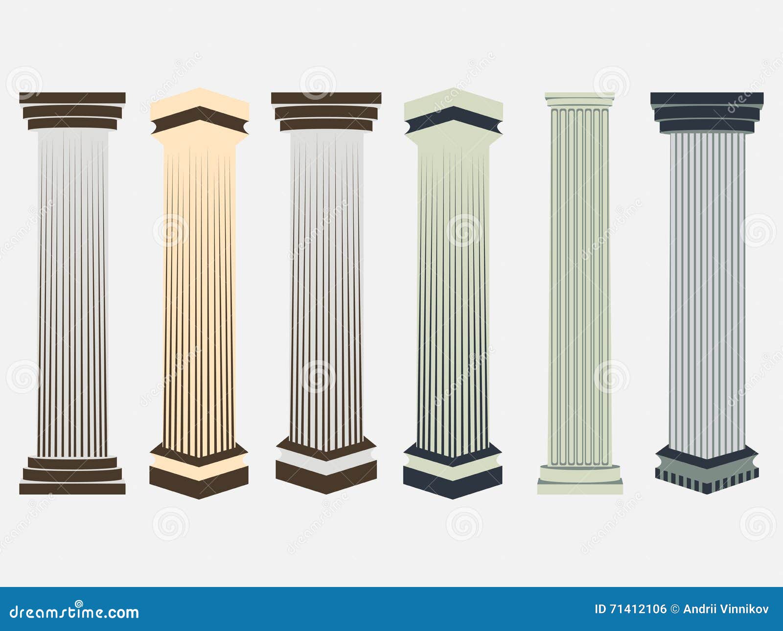Column. Doric, Roman Style. Set of Columns. Vector Illustration. Stock ...