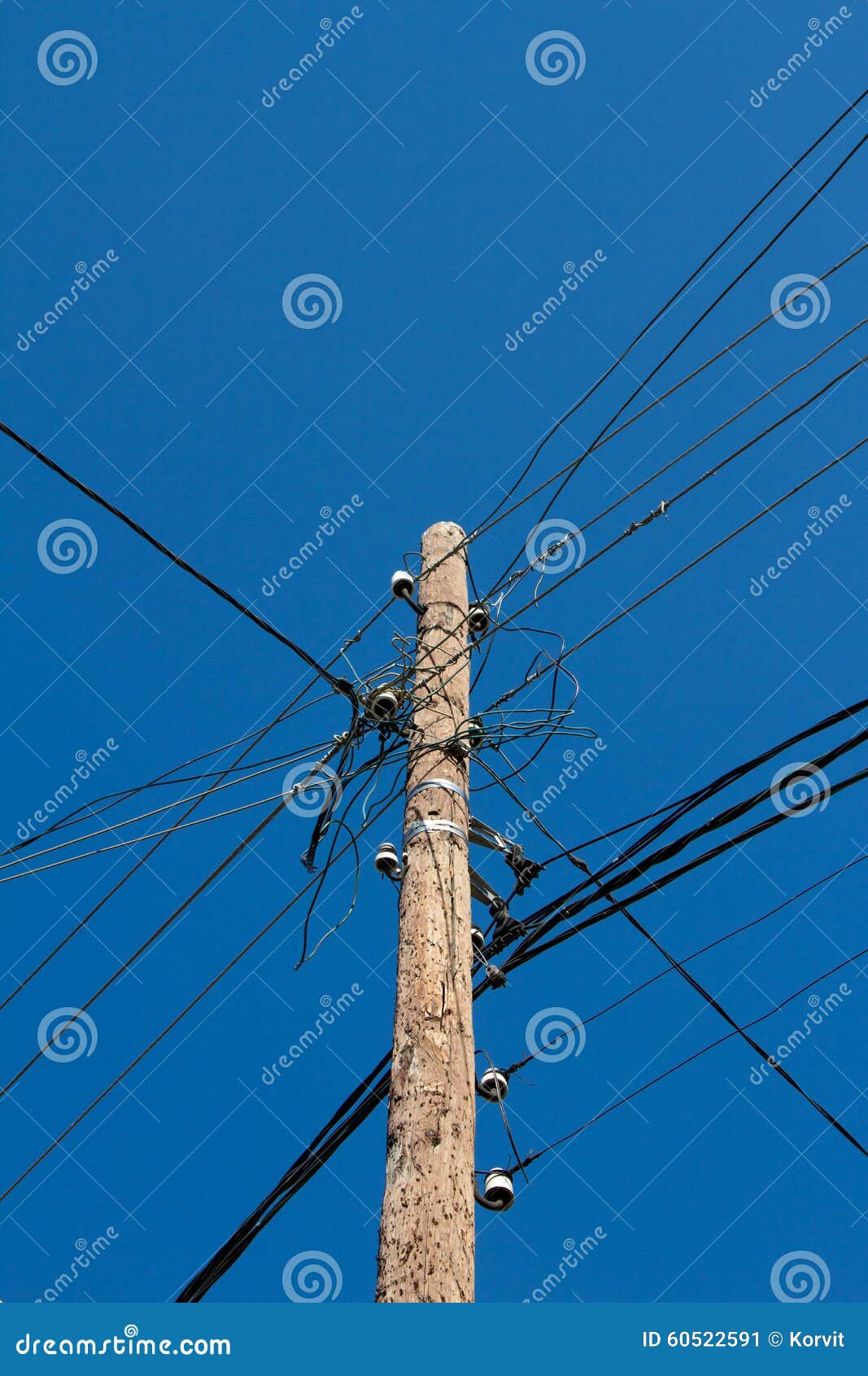 Column with electric wires stock image. Image of architecture - 60522591