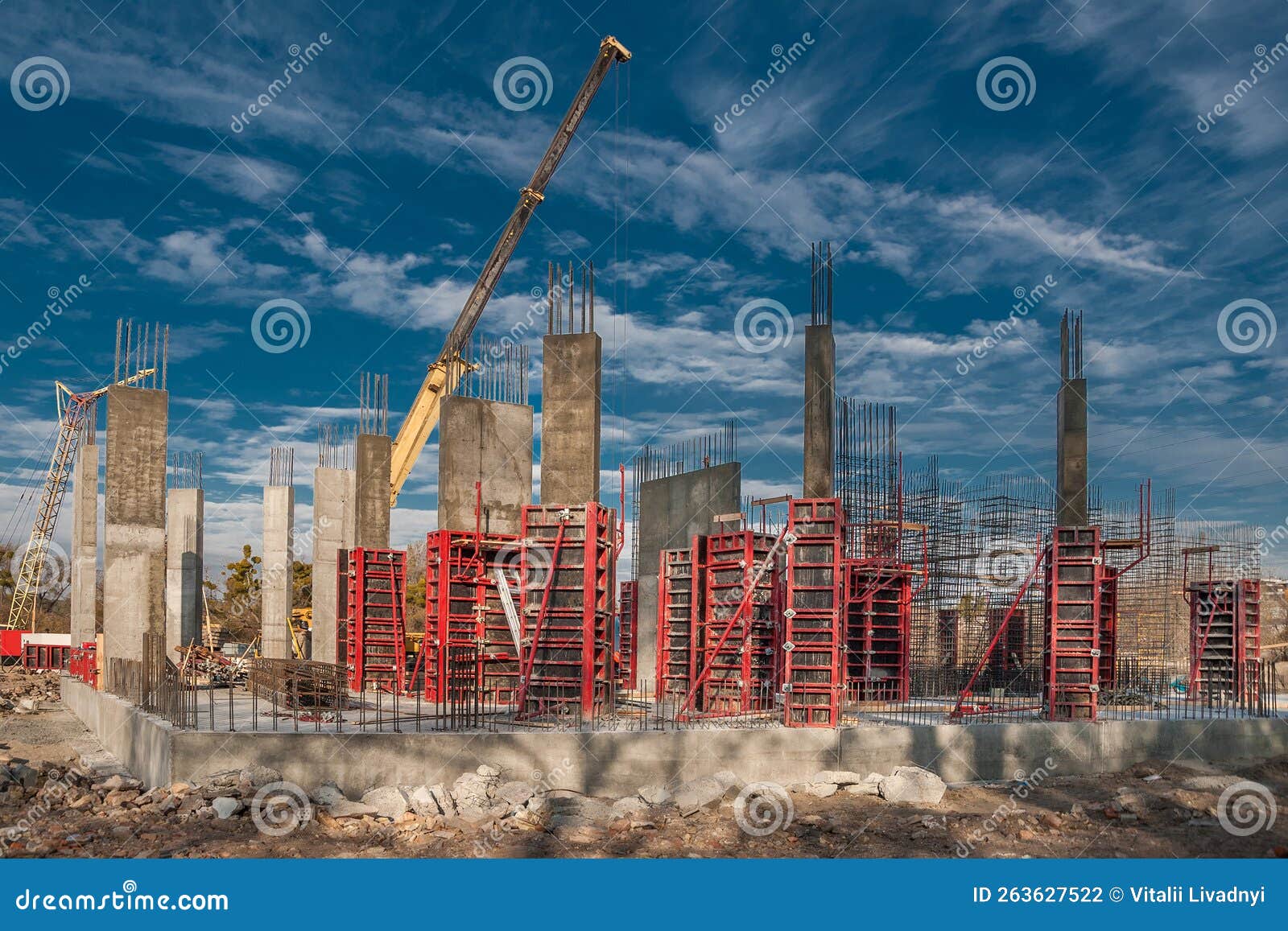Column Formwork and Monolithic Structural Elements Stock Photo - Image ...