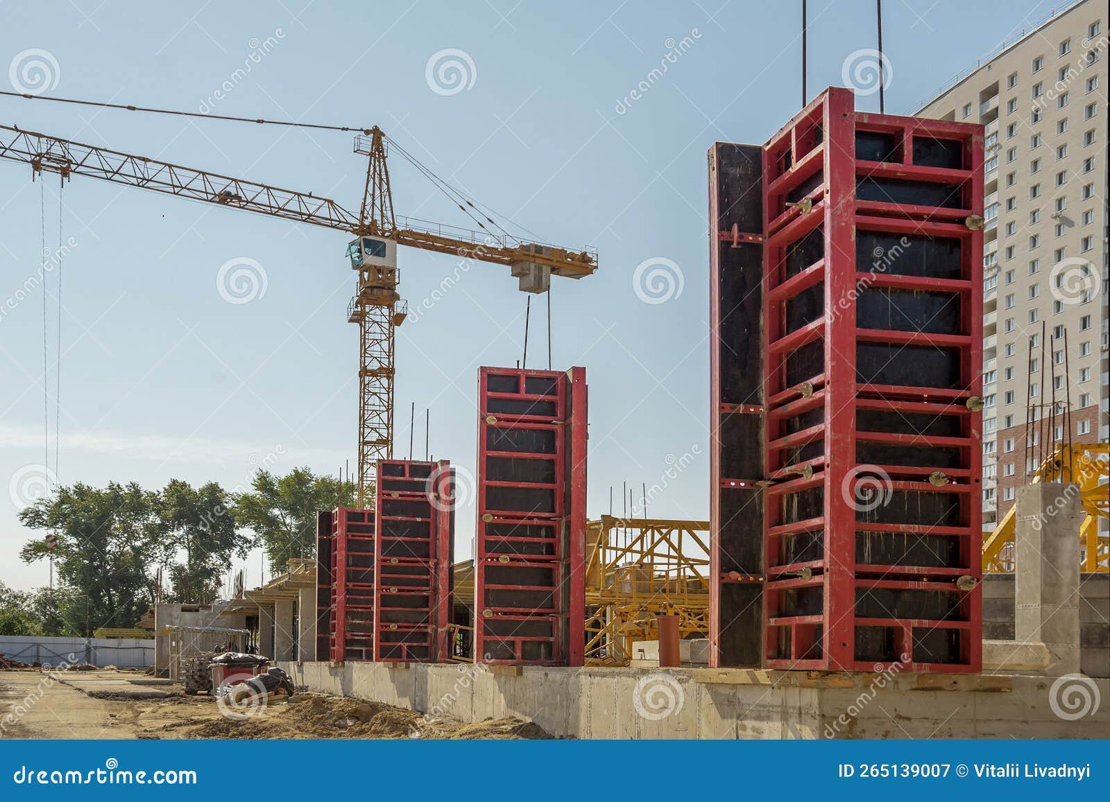 Column Formwork and Monolithic Structural Elements Stock Image - Image ...