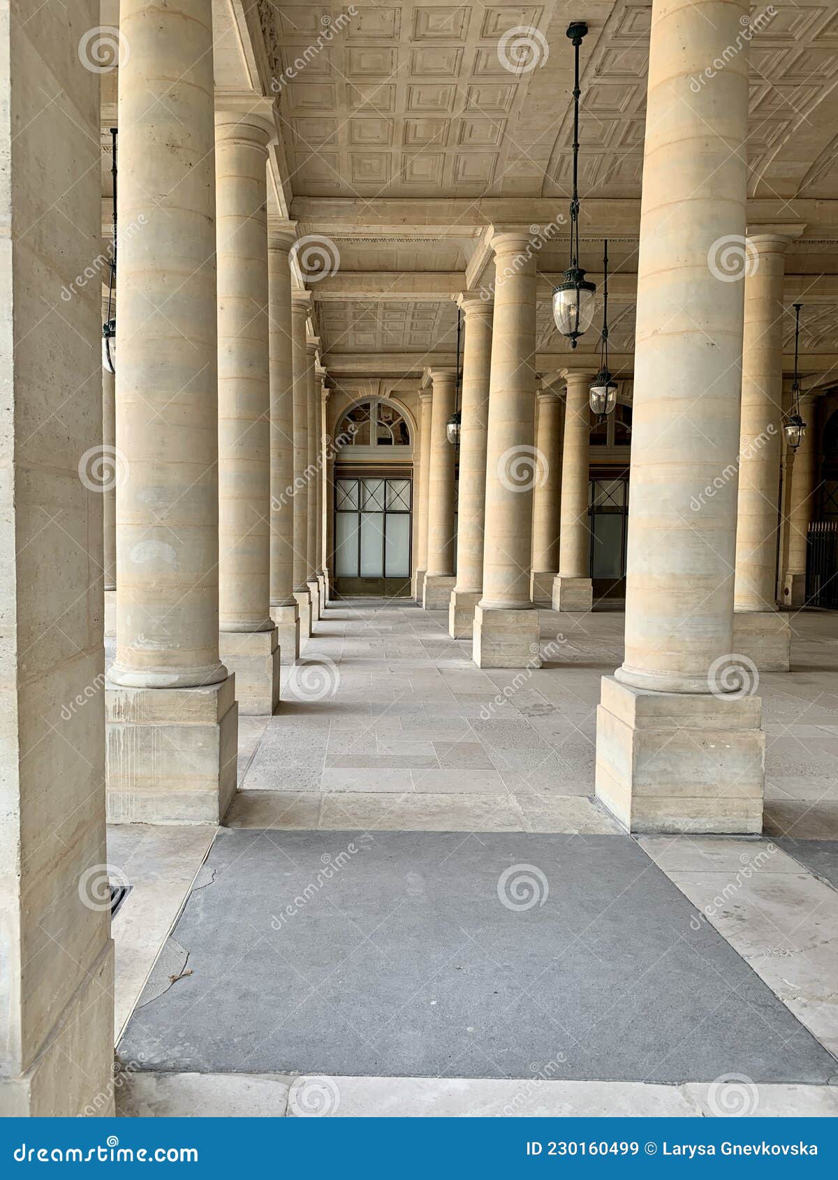 Column Gallery in the Old Building Stock Image - Image of cloudscape ...