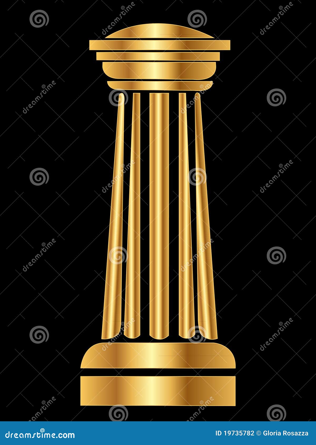 Column in Gold stock vector. Illustration of border, details - 19735782