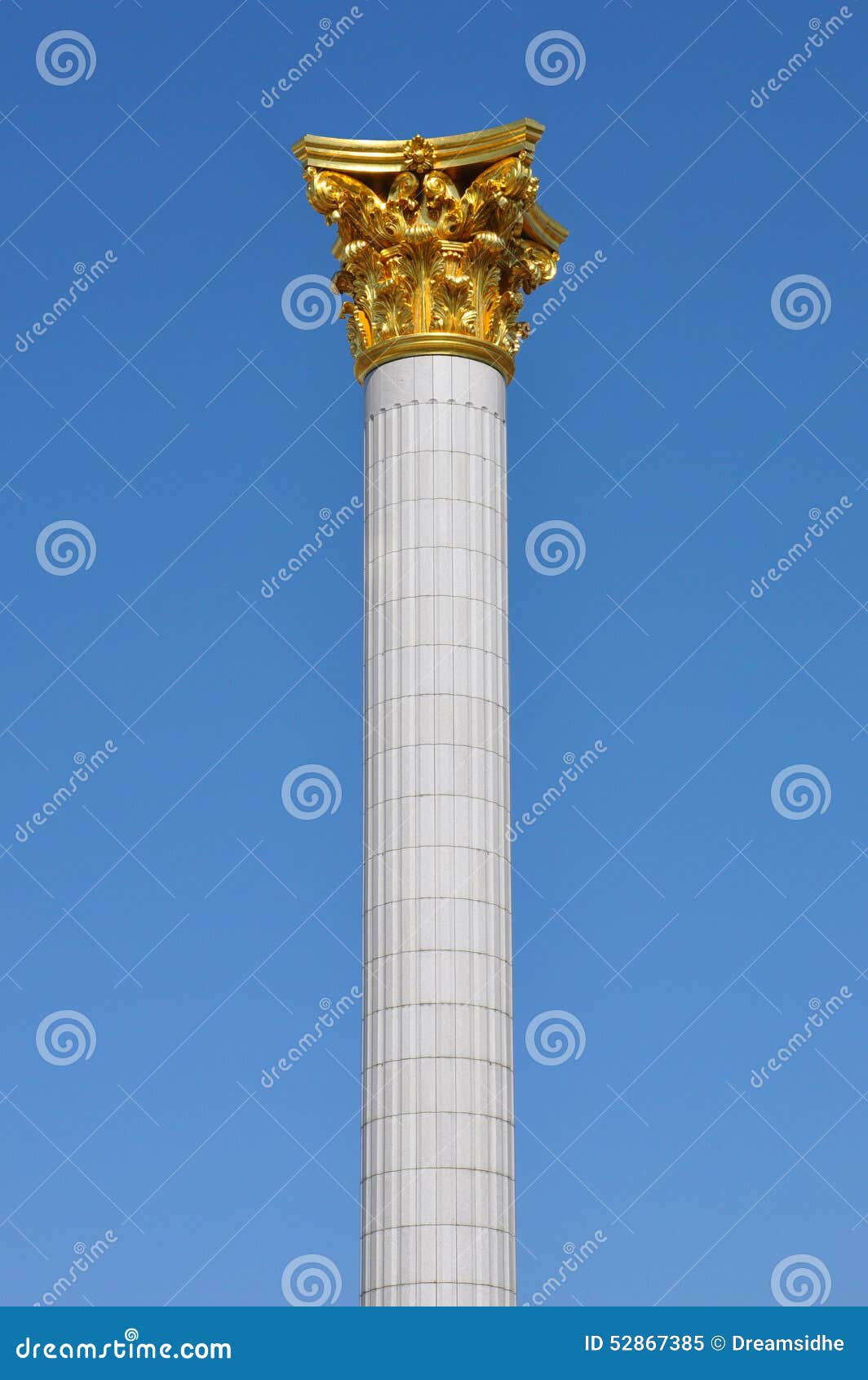 Column with a Gold Ornament Stock Image - Image of design, pillar: 52867385
