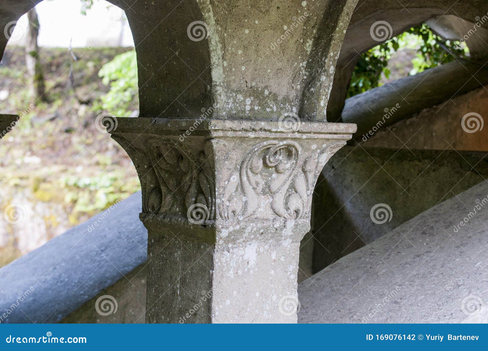 Column in the Gothic Style Made of Stone Stock Photo - Image of faith ...