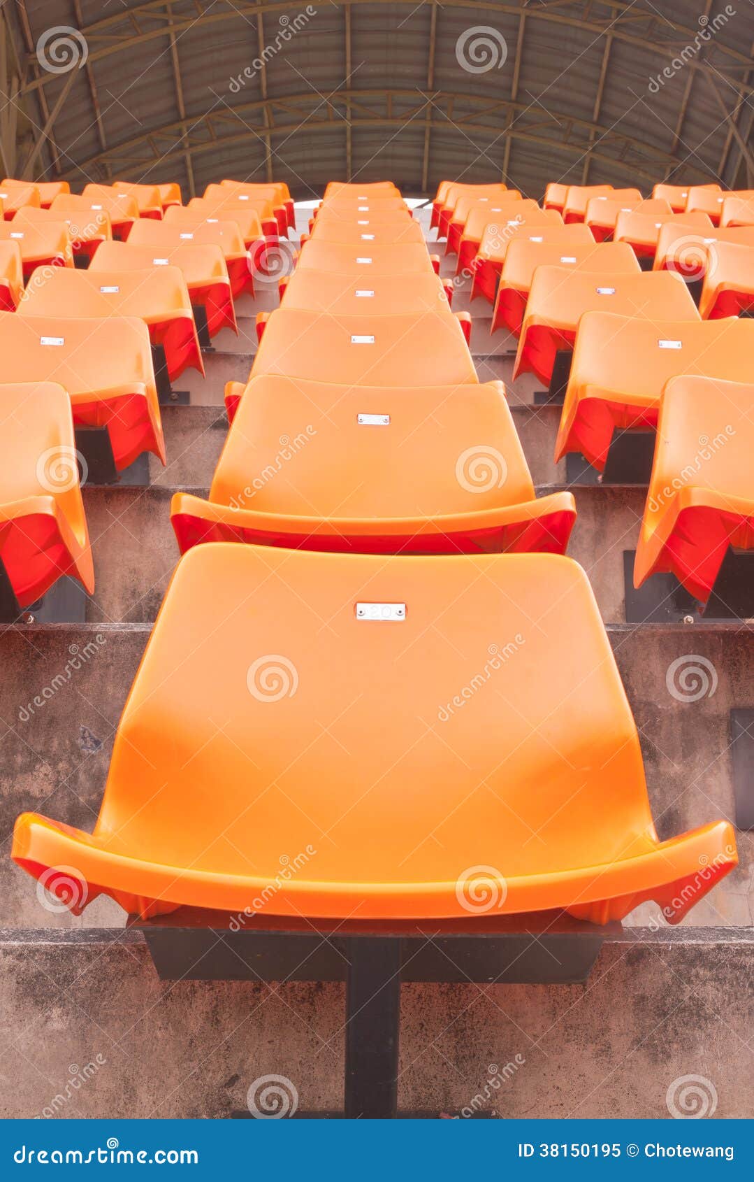 Column of Grandstand Seat in a Stadium Stock Image - Image of goal ...