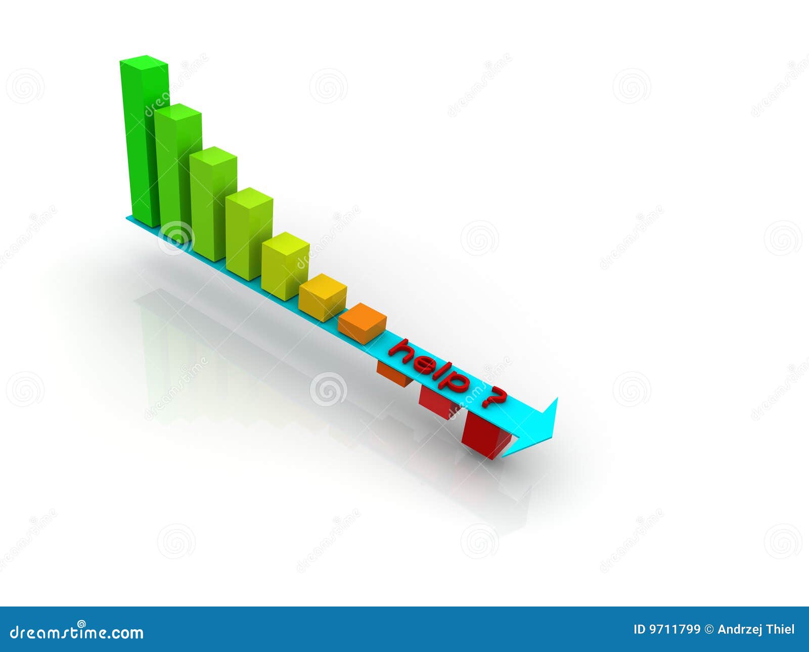 Column graph 3d stock illustration. Illustration of falling - 9711799