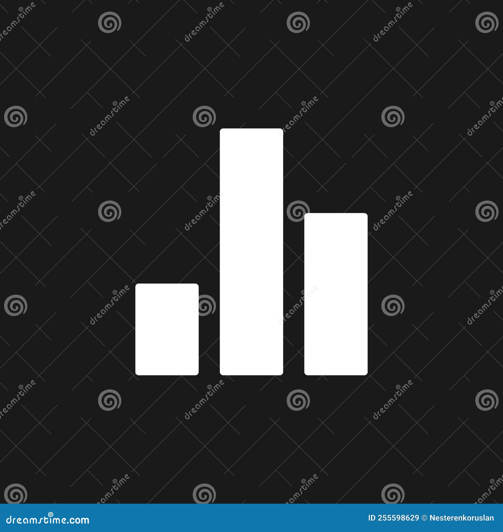 Column Graph Dark Mode Glyph Ui Icon Stock Vector - Illustration of ...