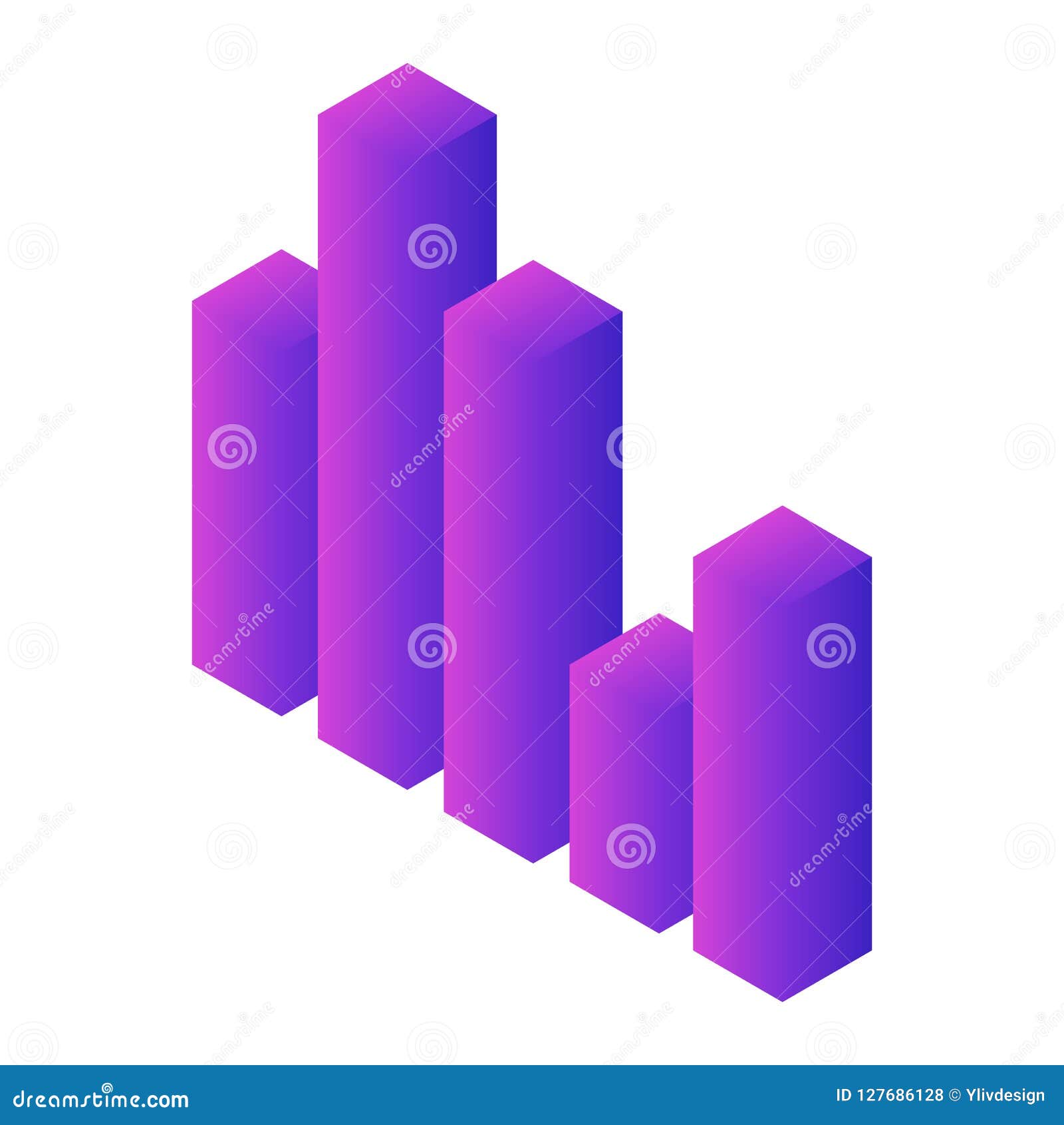 Column Graph Icon, Isometric Style Stock Vector - Illustration of ...
