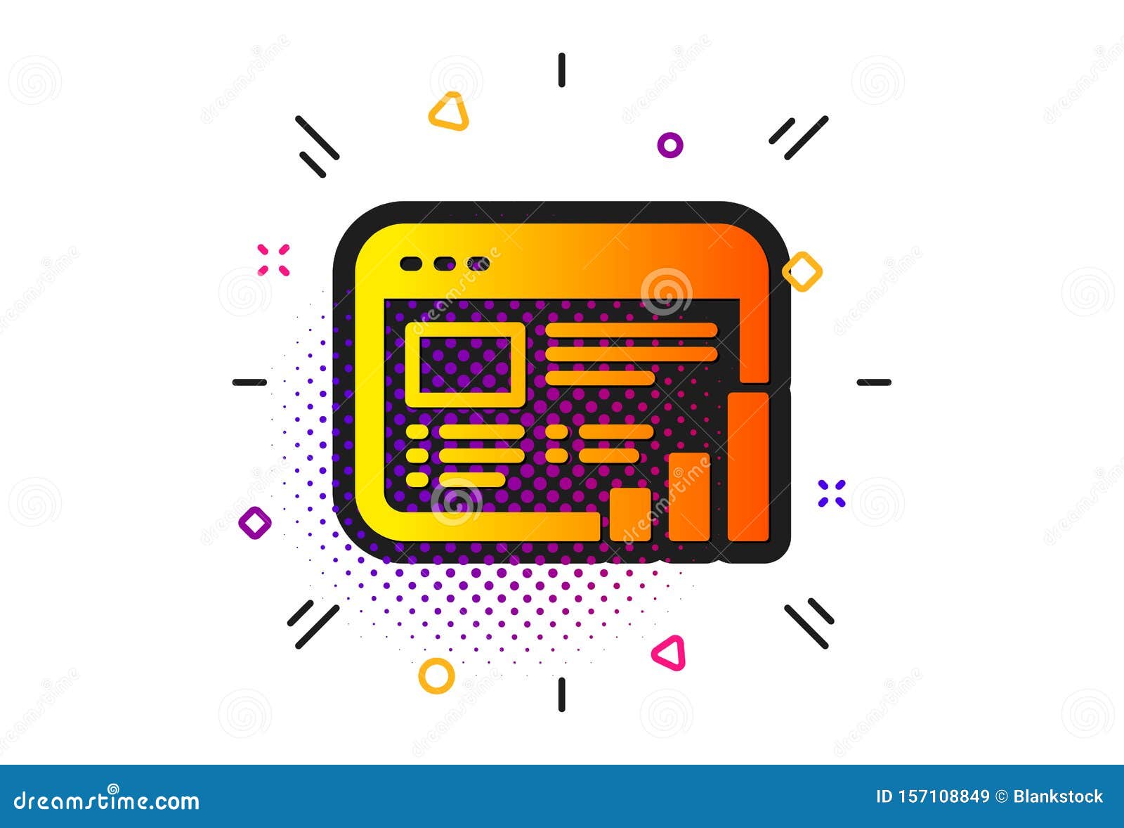 Web Report Icon. Column Graph Sign. Vector Stock Vector - Illustration ...