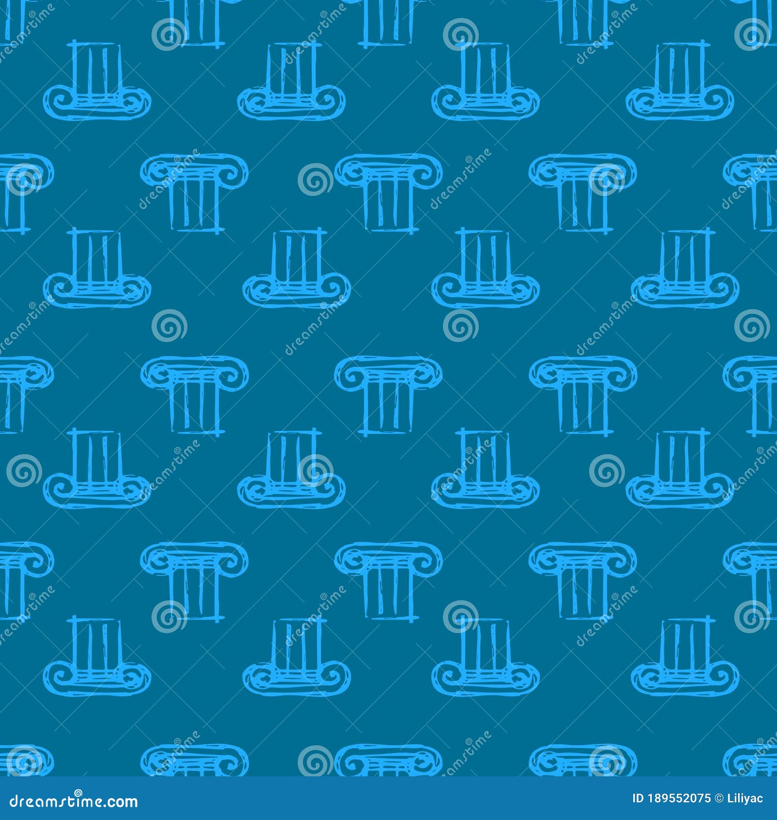 Column - Greek Architectural Element in Doodle Style. Column - Seamless ...
