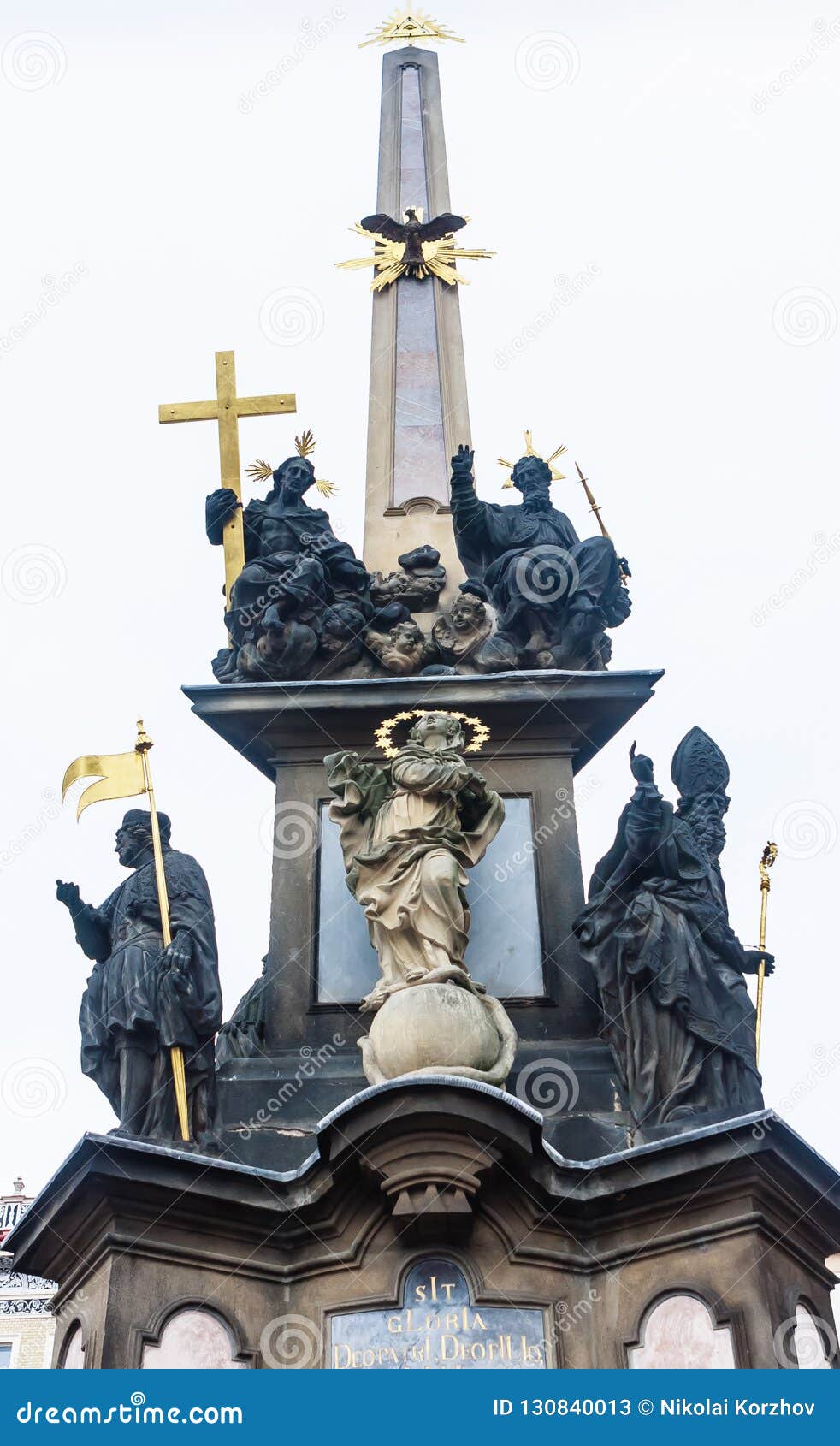 Column of the Holy Trinity in the Square in Front of St Nicholas Stock ...