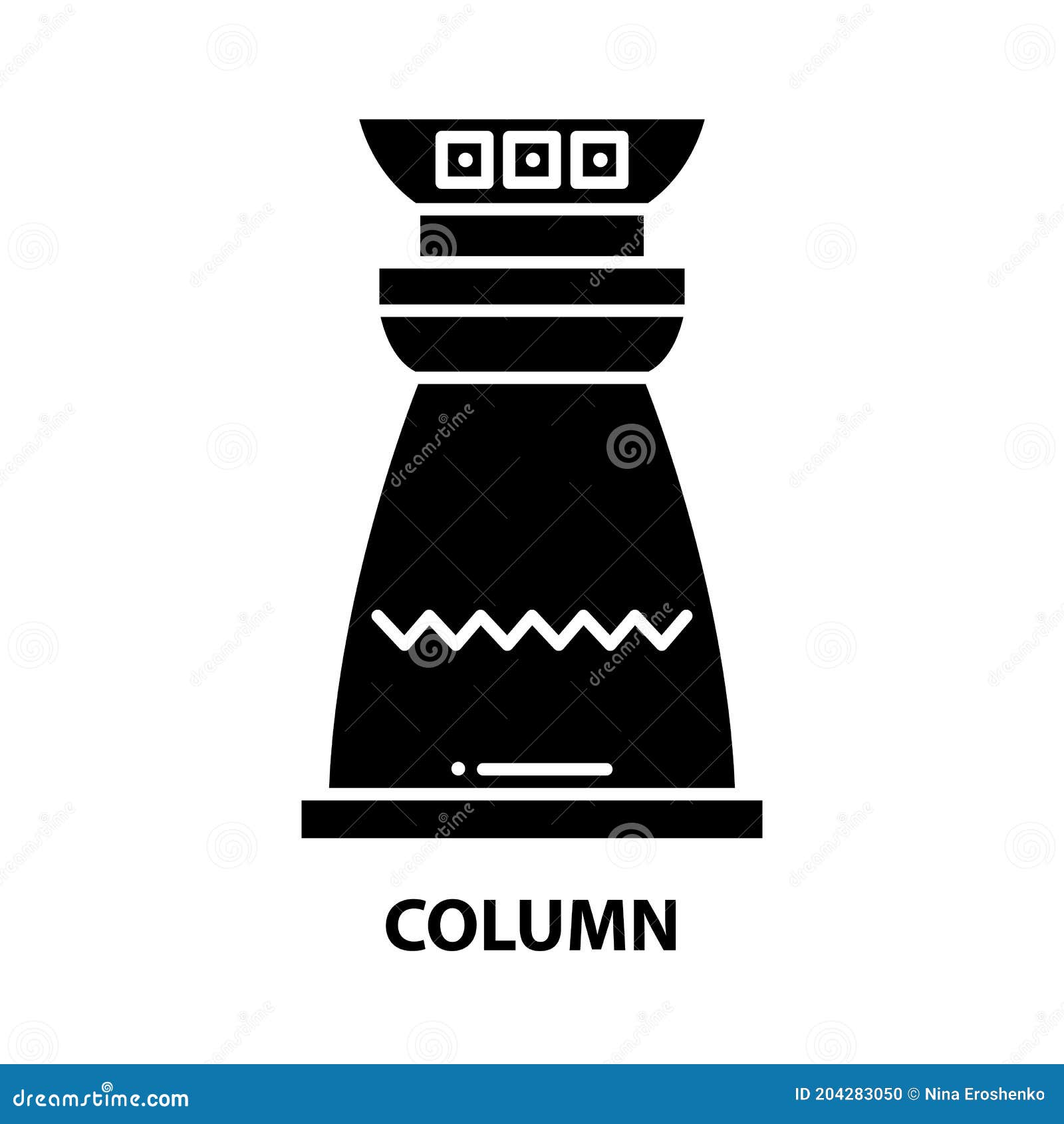 Column Icon, Black Vector Sign with Editable Strokes, Concept ...
