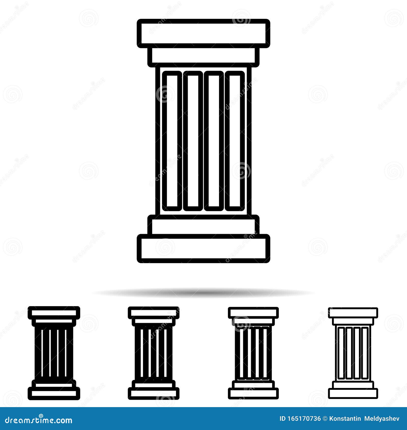 Column Icon in Different Shapes. Simple Thin Line, Outline Vector of ...