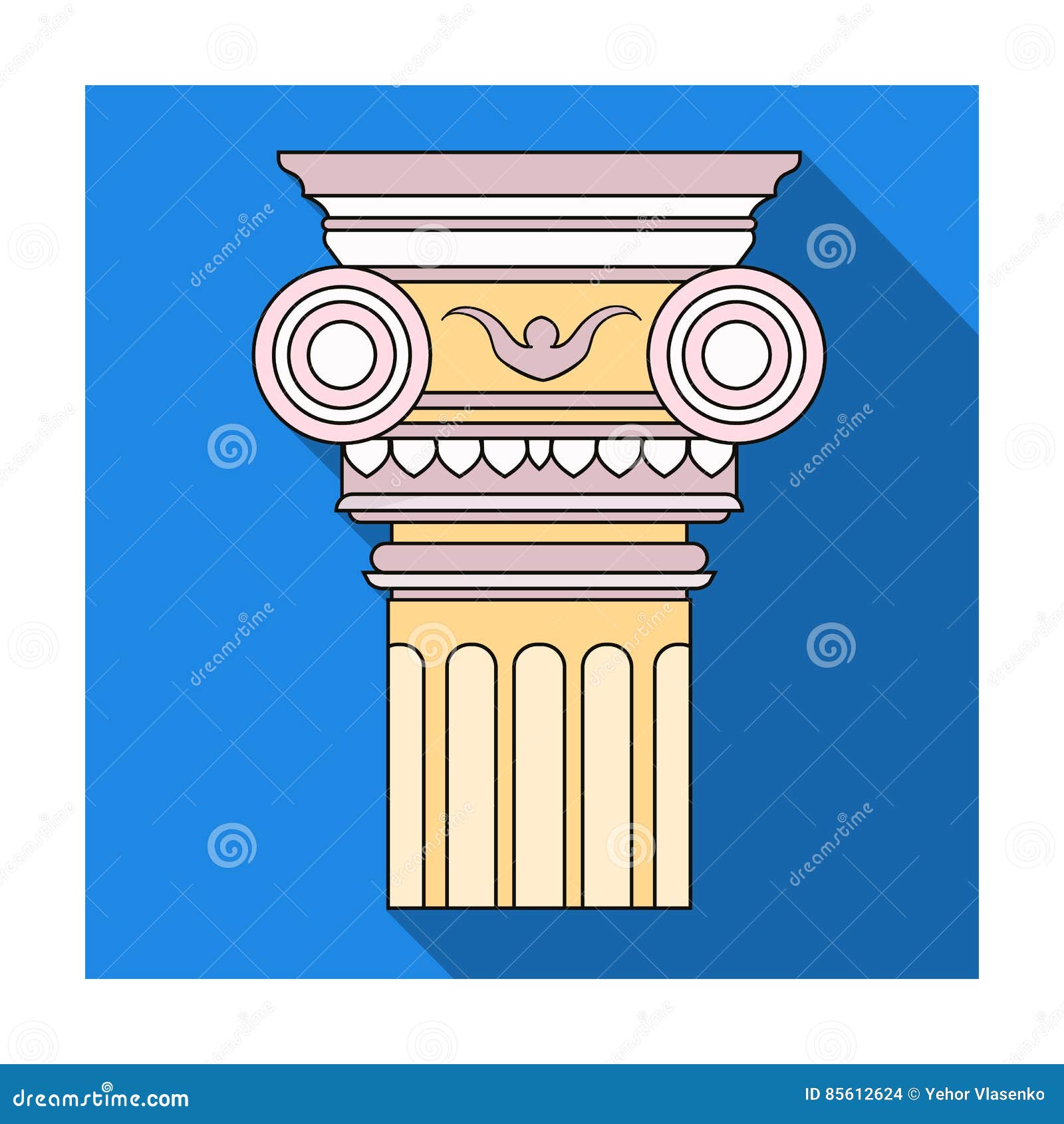 Column Icon in Flat Style Isolated on White Background. Architect ...