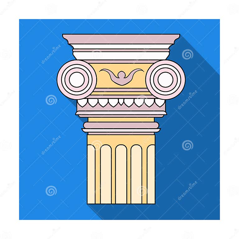 Column Icon in Flat Style Isolated on White Background. Architect ...