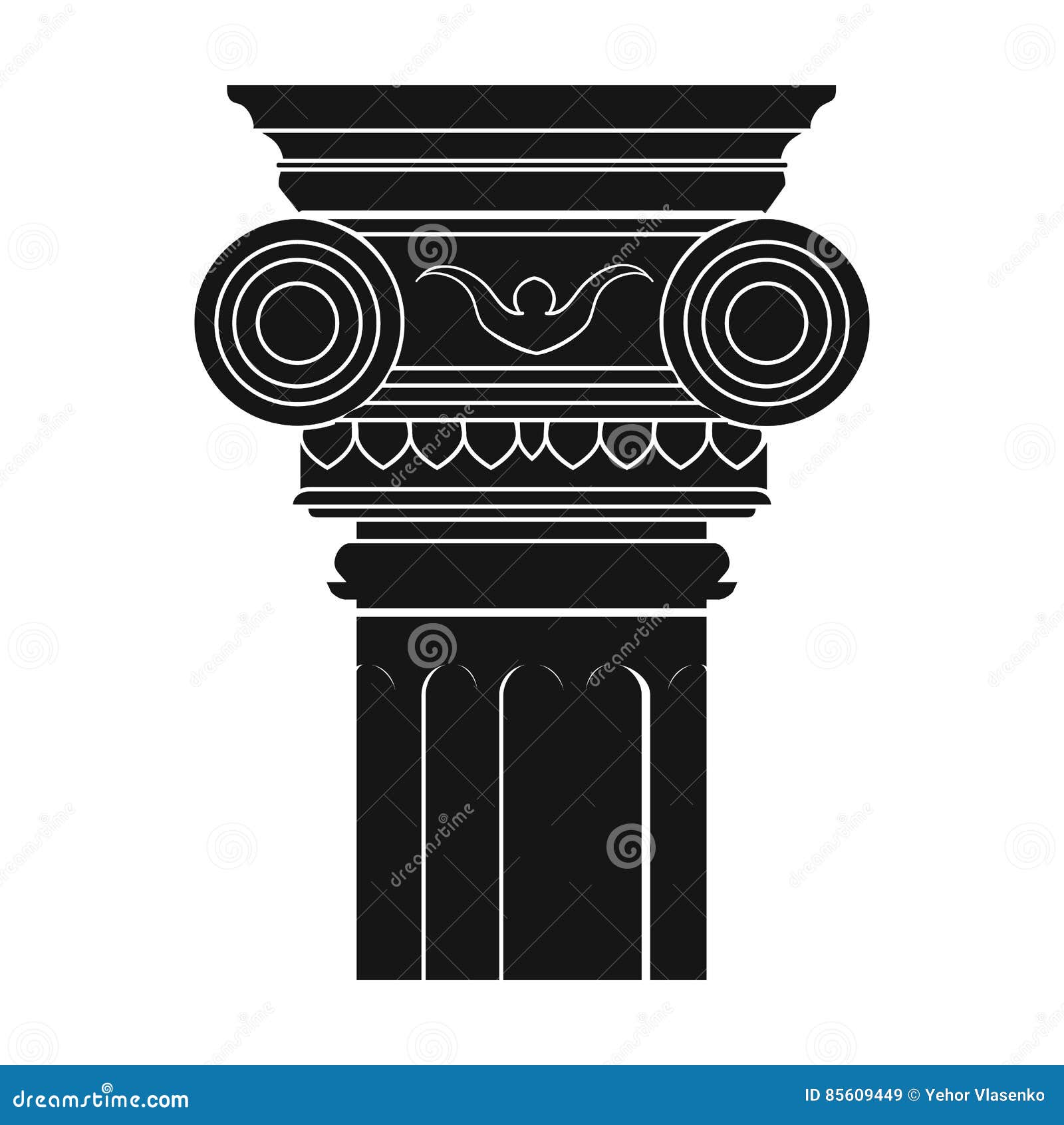 Column Icon in Monochrome Style Isolated on White Background. Architect ...