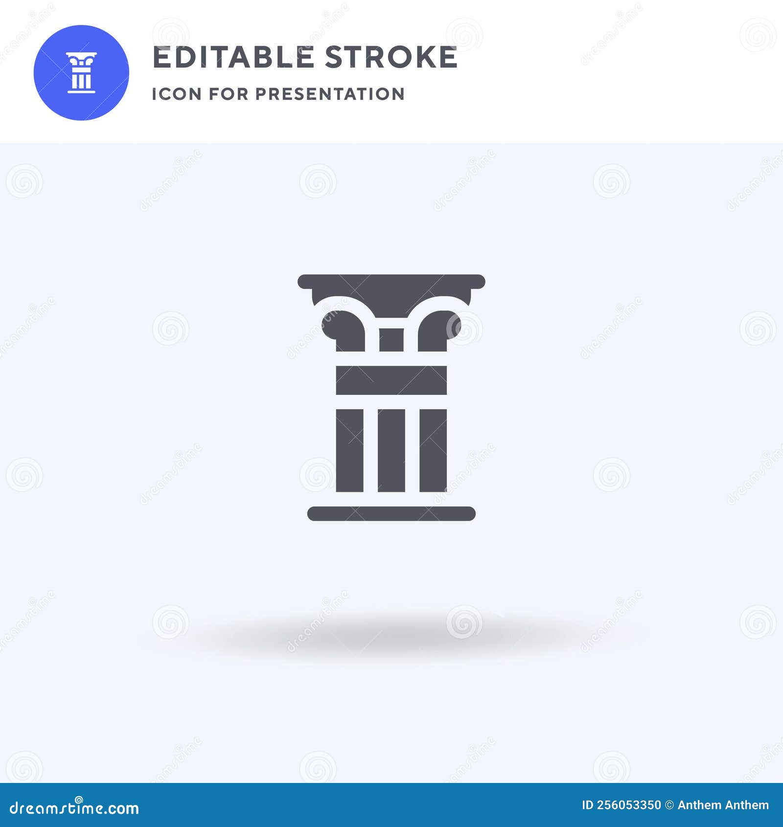 Column Icon Vector, Filled Flat Sign, Solid Pictogram Isolated on White ...