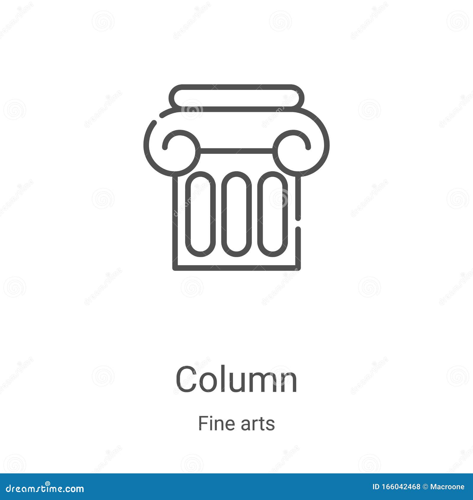 Column Icon Vector from Fine Arts Collection. Thin Line Column Outline ...