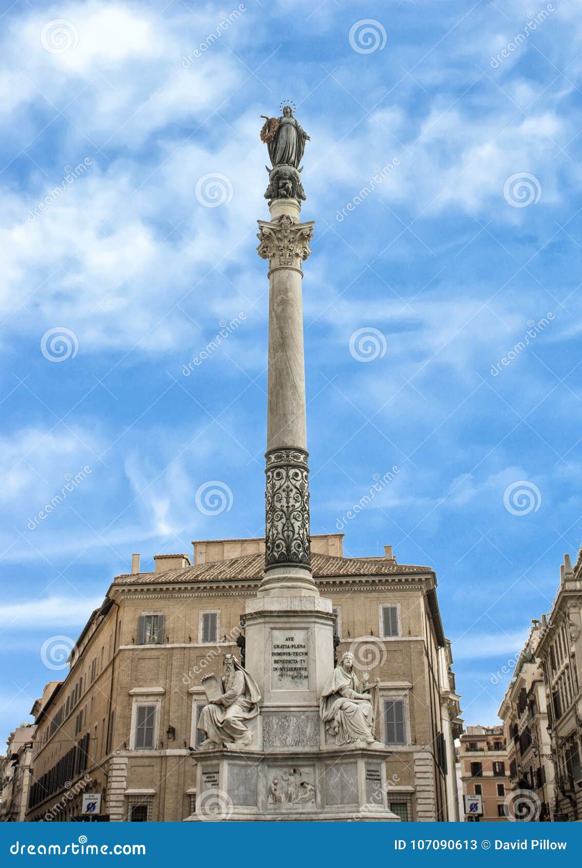 The Column of the Immaculate Conception, Rome Stock Image - Image of ...