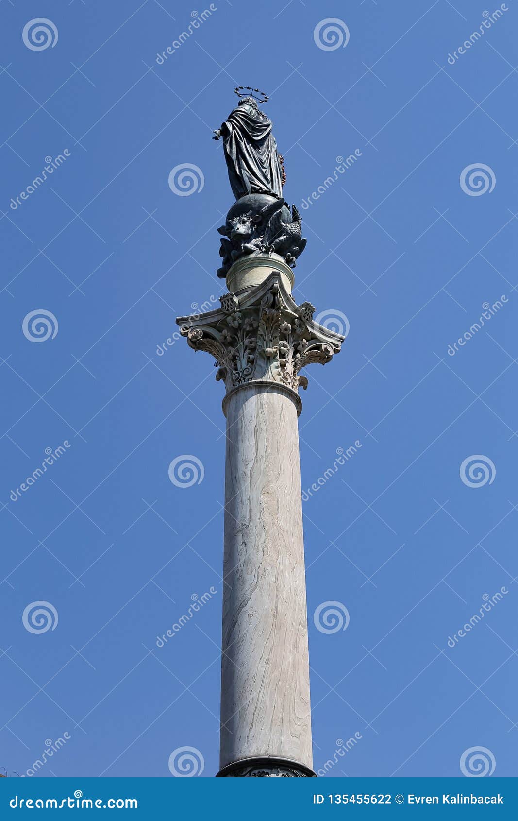 Column of the Immaculate Conception in Rome, Italy Stock Photo - Image ...