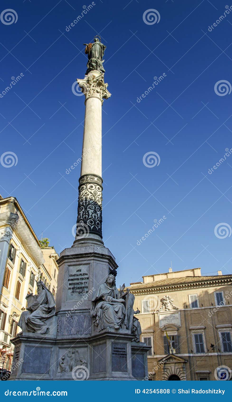 Column of the Immaculate Conception Rome Stock Photo - Image of italy ...