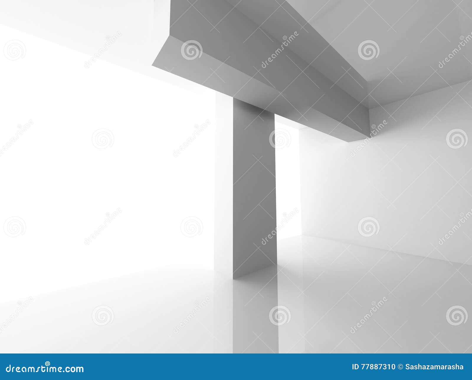 Column Interior Design. White Modern Background Stock Illustration ...