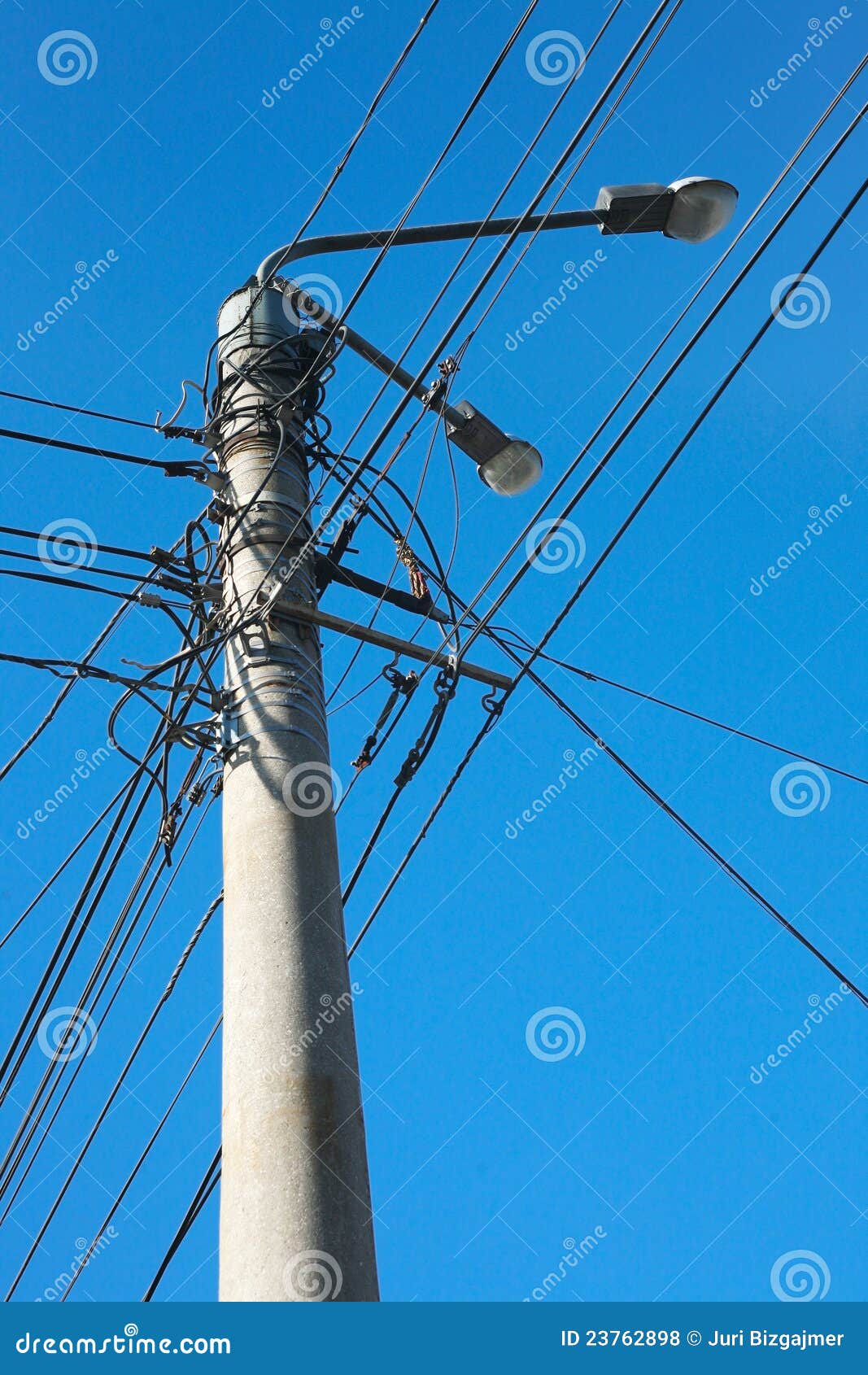 A Column With Electric Wires And Wires On All Sides Royalty-Free Stock ...