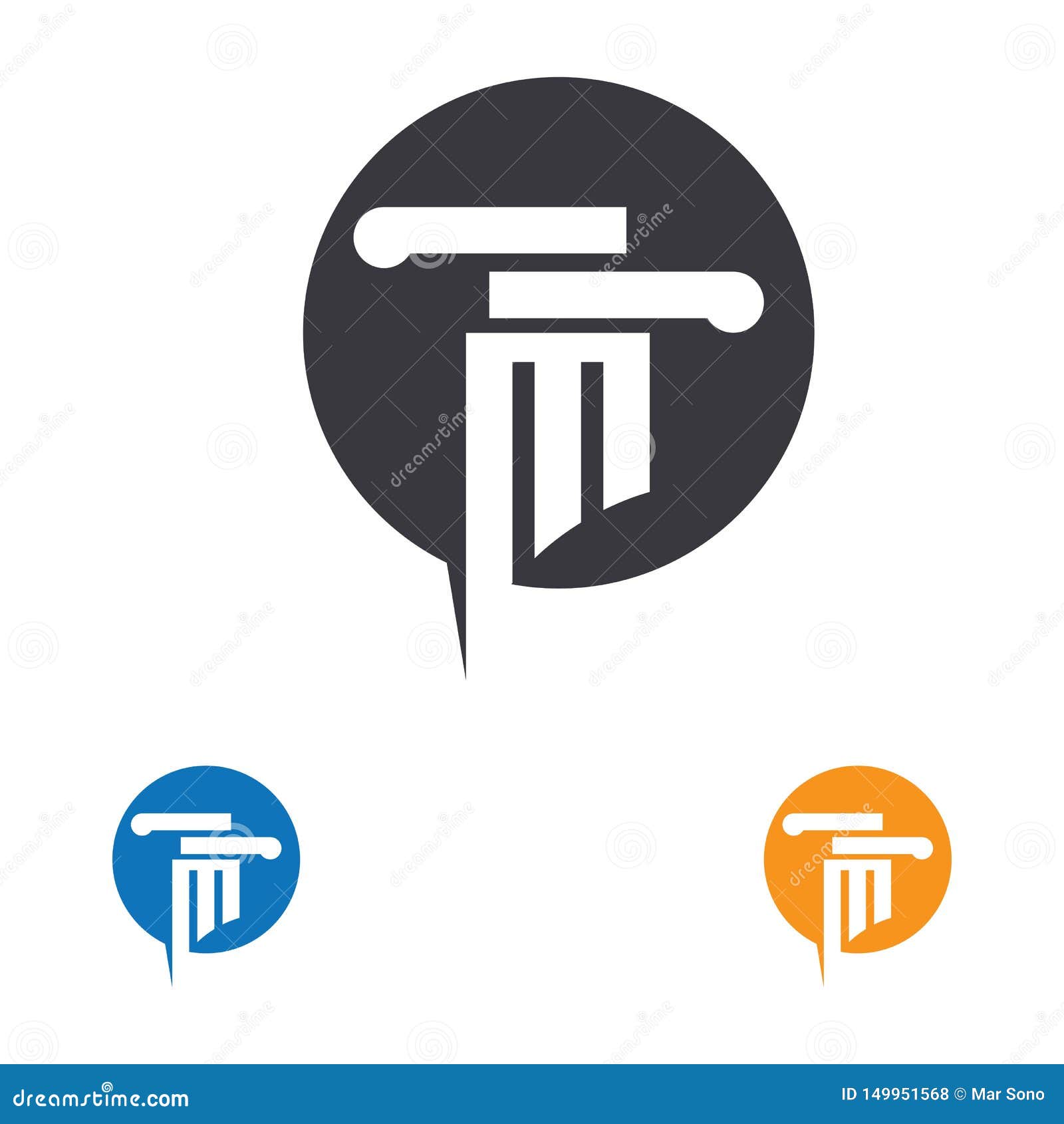 Column Logo Vector Template Stock Vector - Illustration of lawyer, icon ...