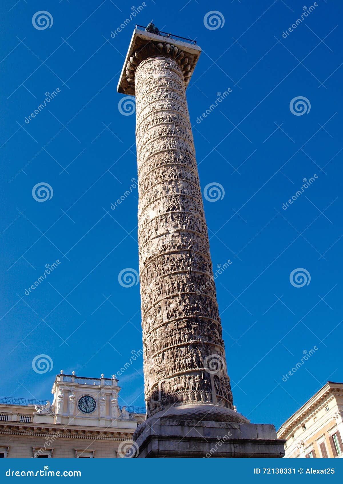 Column of Marcus Aurelius stock image. Image of roma - 72138331