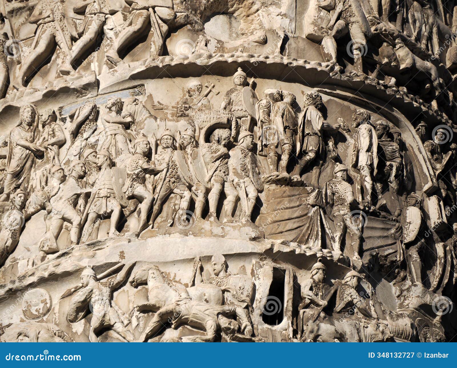 Column of Marcus Aurelius in Rome Detail Stock Image - Image of ...