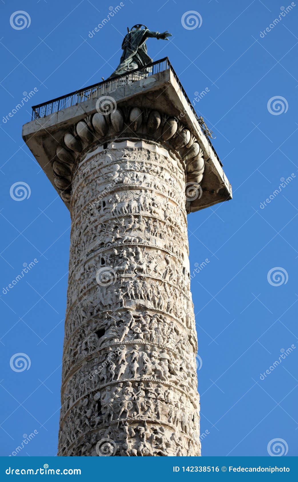 Column of Marcus Aurelius in Rome Italy Stock Photo - Image of relief ...