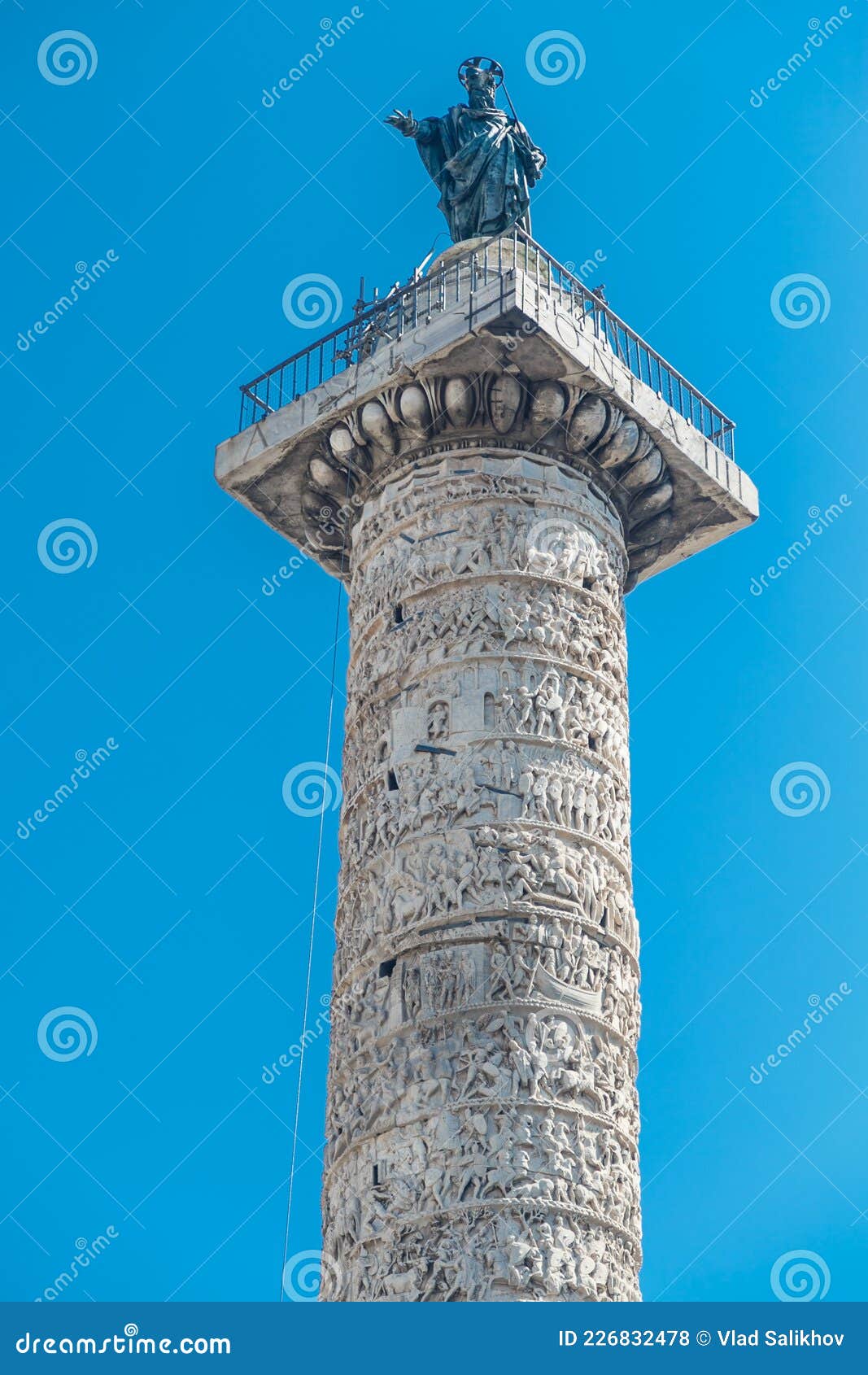 Column of Marcus Aurelius in Rome, Italy Stock Photo - Image of mark ...