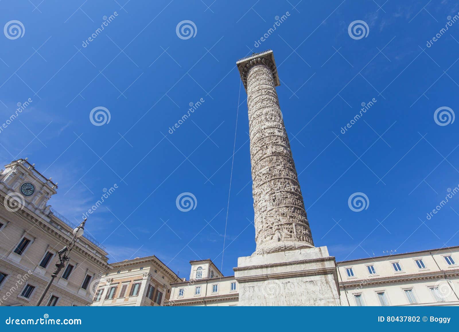 Column of Marcus Aurelius in Rome Stock Photo - Image of culture ...