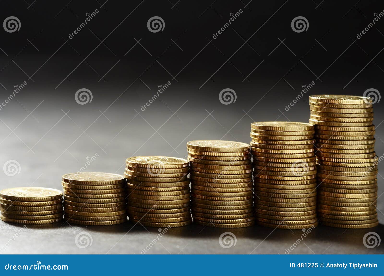 Column from money stock image. Image of profit, black, coin - 481225