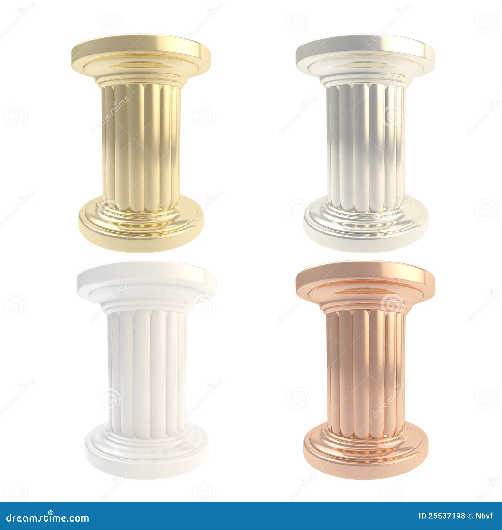 Column Pillar Podium Isolated, Set of Four Stock Illustration ...