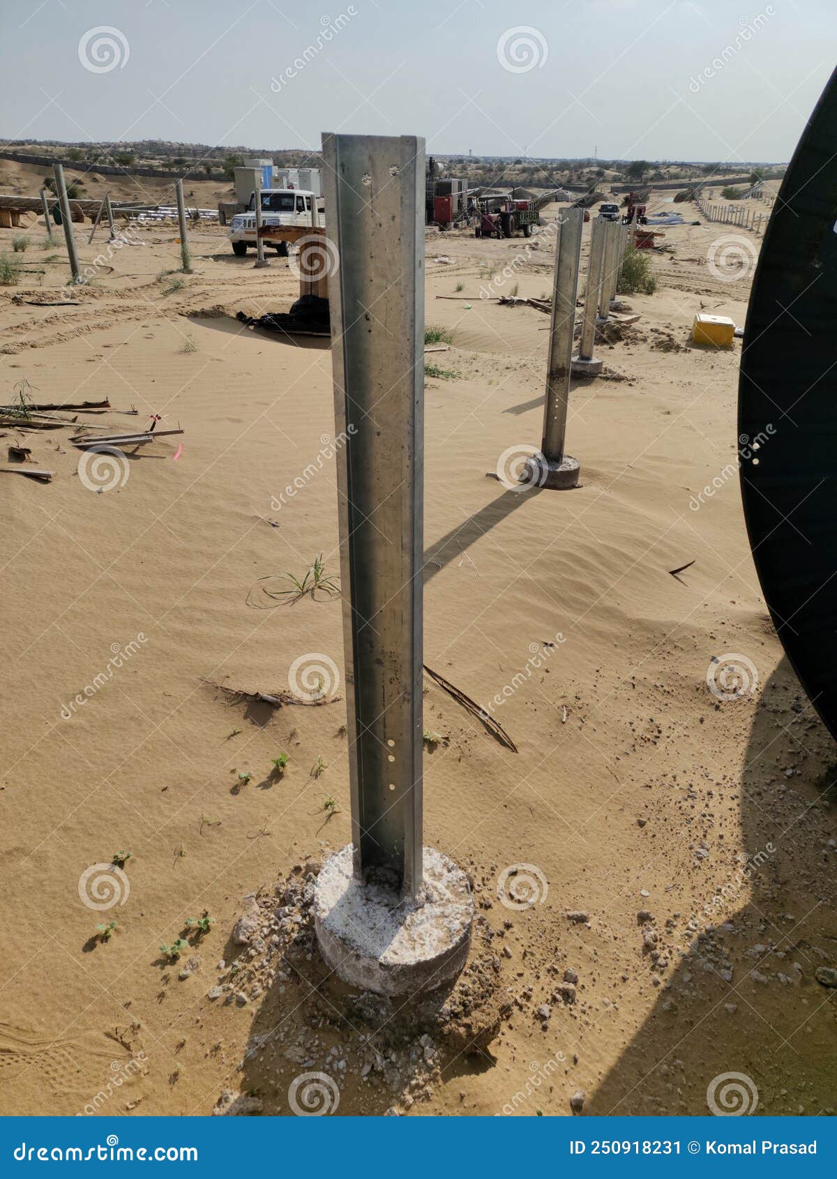 Column Post for Solar Panel Module Mounting Stock Image - Image of ...