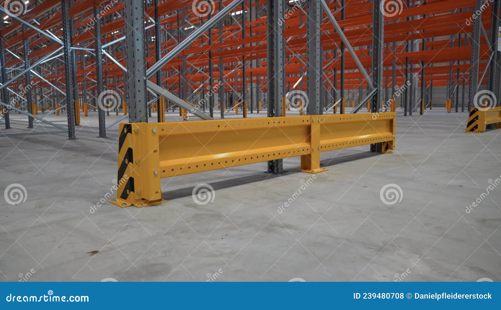 Column Protection in Warehouse Stock Photo - Image of factory, iron ...