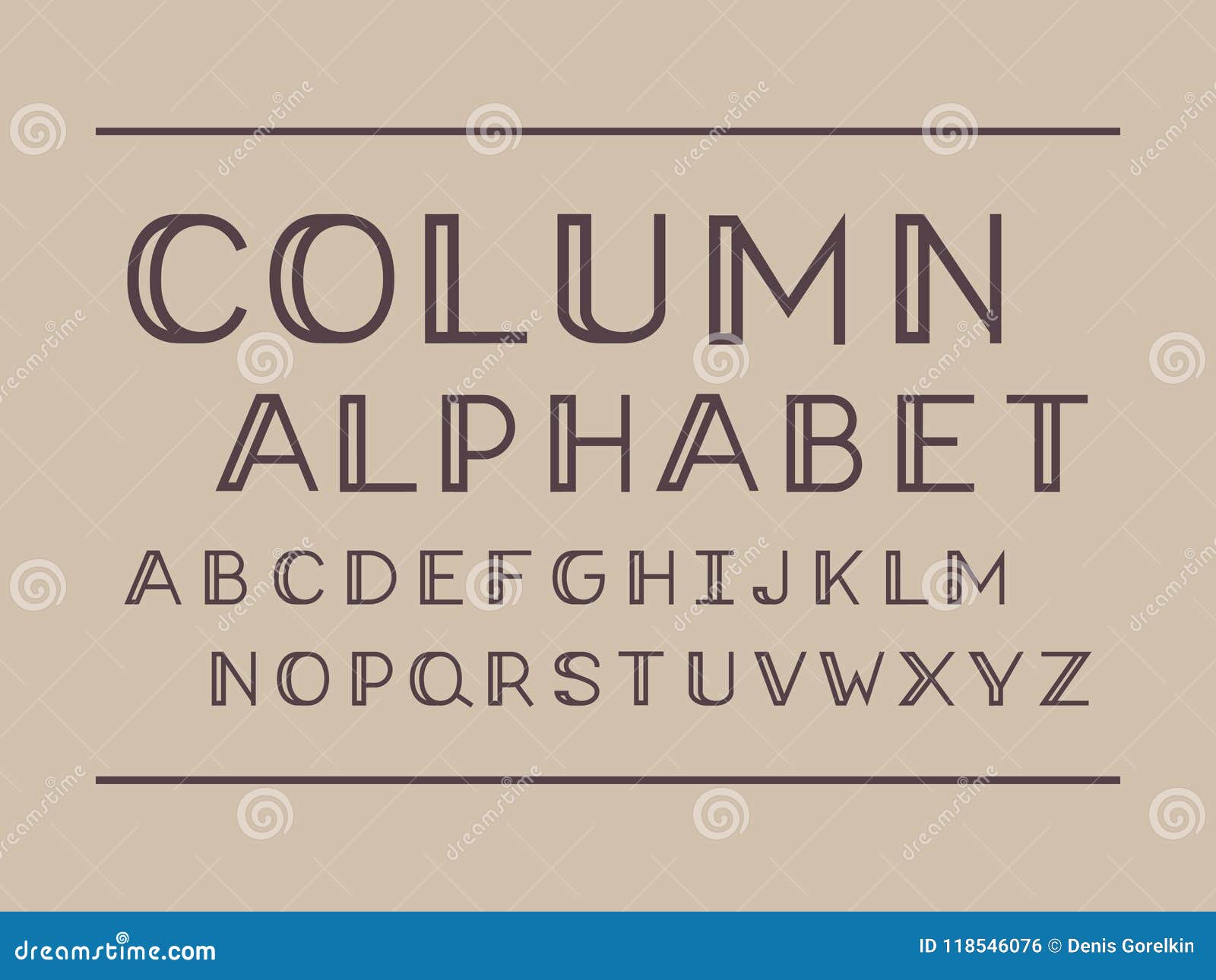 Column Regular Font. Vector Alphabet Stock Vector - Illustration of ...